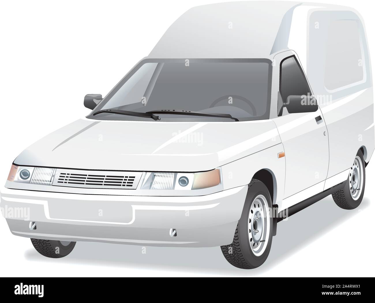 vector illustration of the mini van delivery car, truck, pickup Stock ...