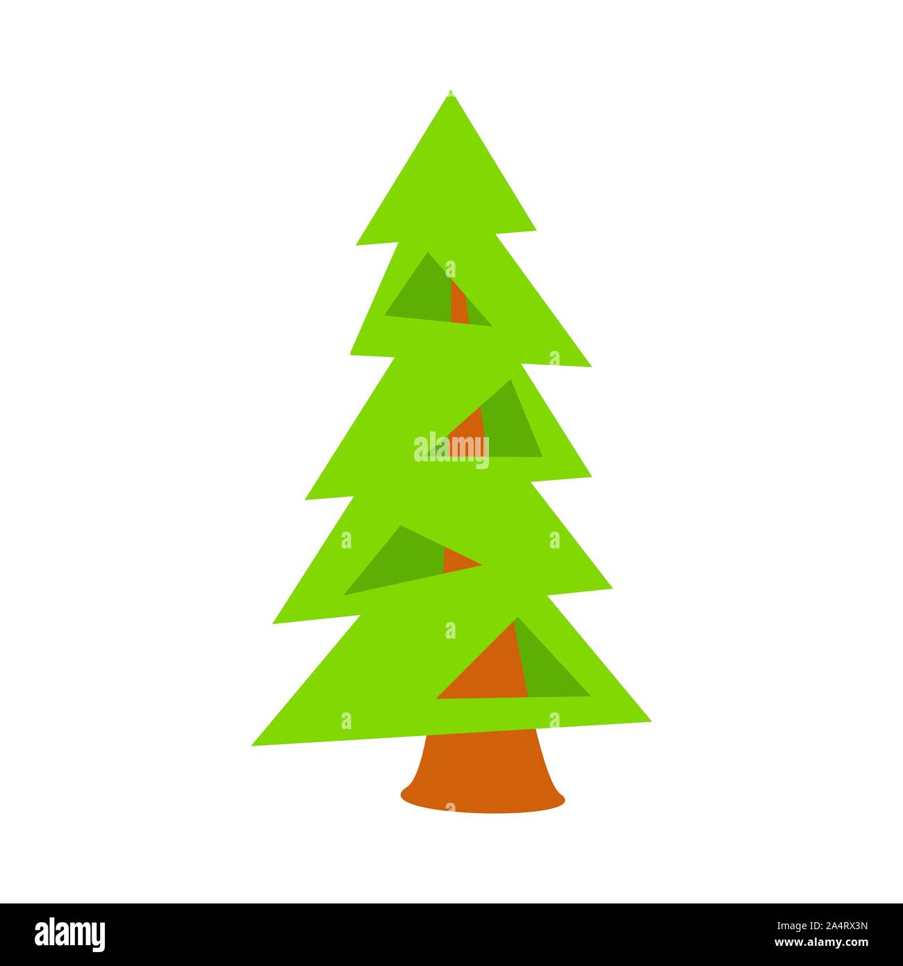 Tree spruce vector illustration. Isolated on white. Cartoon flat style ...
