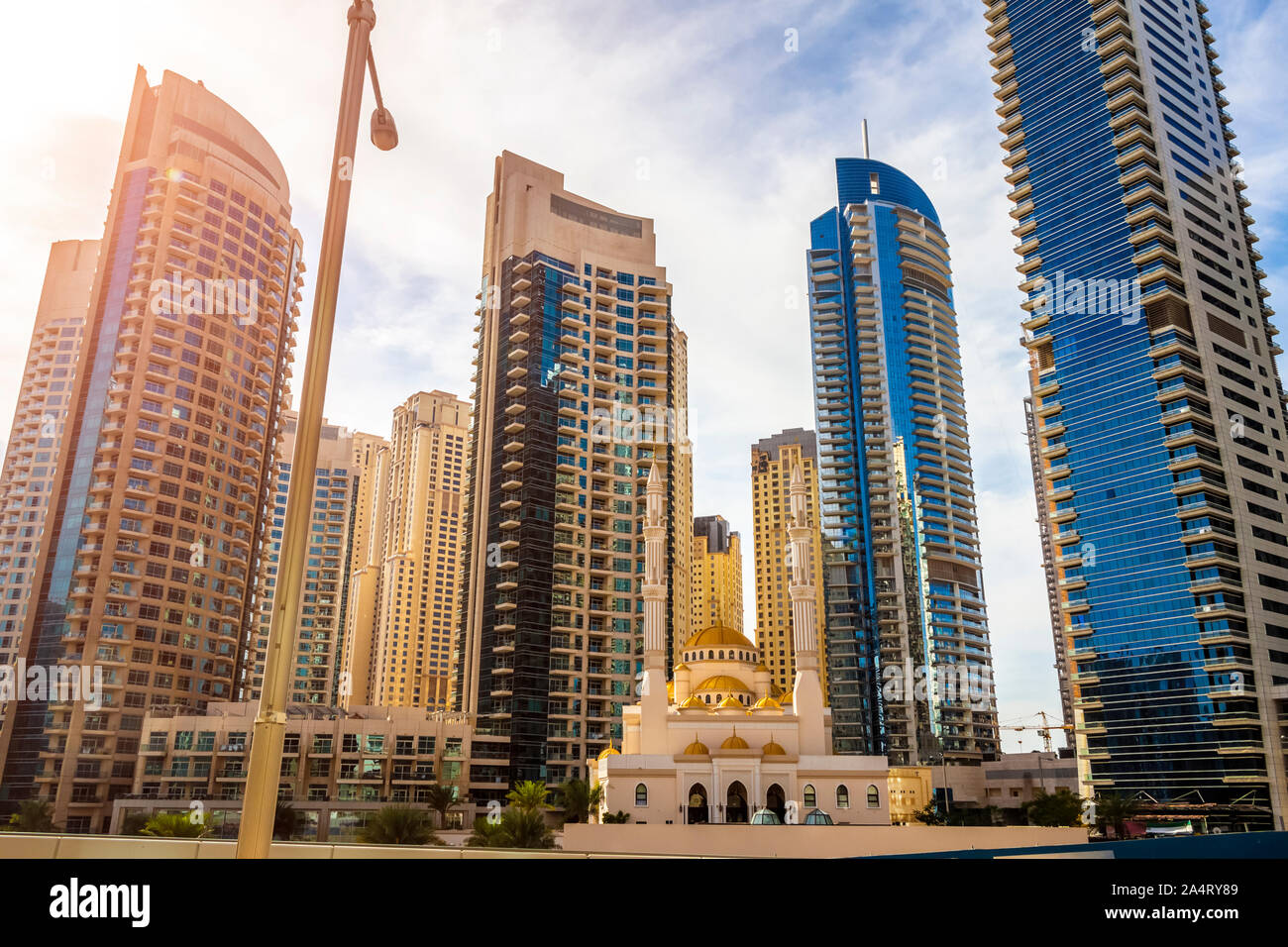 High-rise houses of modern futuristic design of Dubai Marina district ...