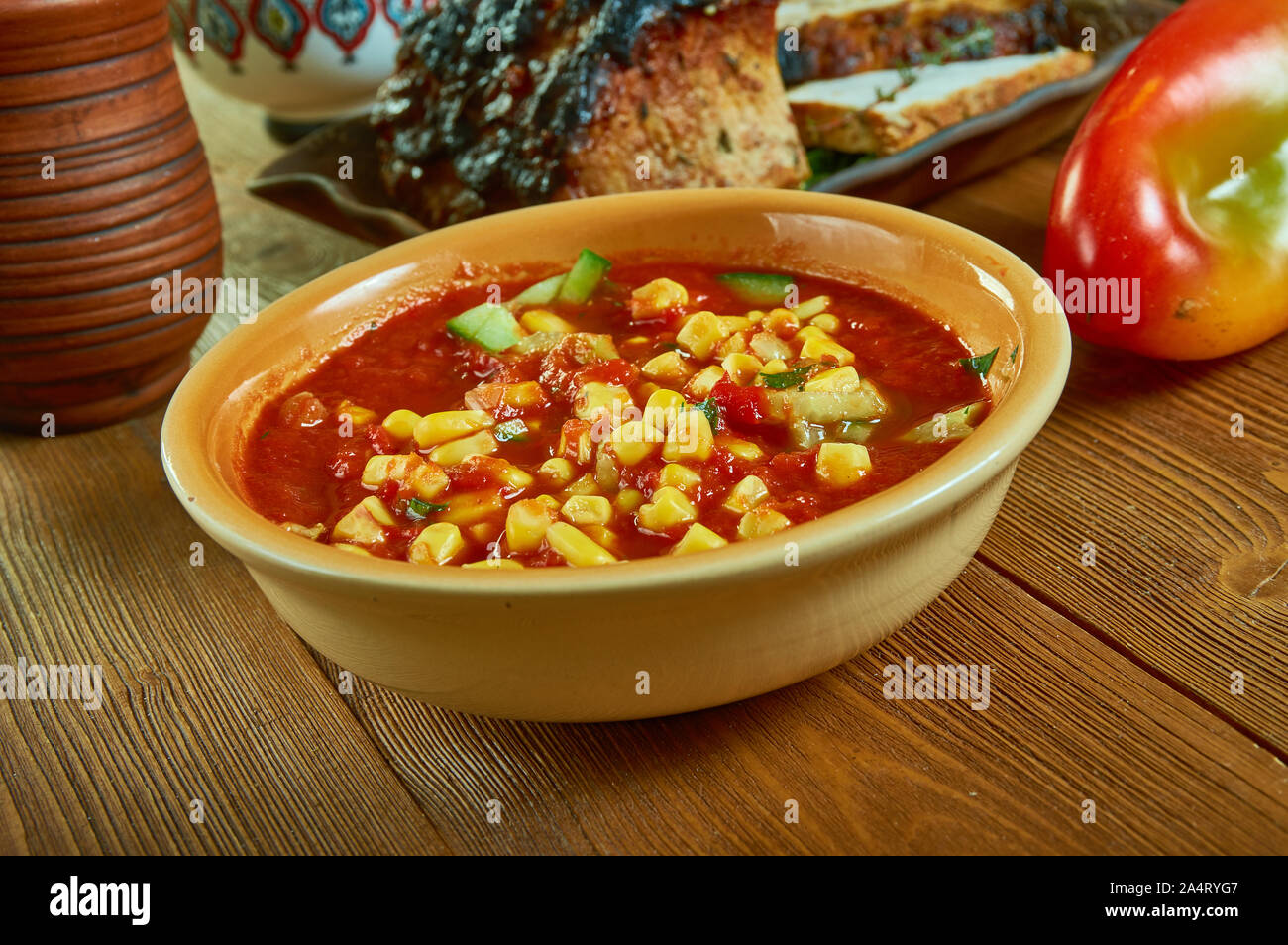 Cajun Corn Salsa,Southwestern-style side dish Stock Photo - Alamy