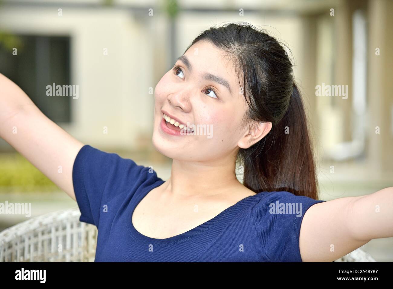 Beautiful Chinese Woman And Freedom Stock Photo - Alamy
