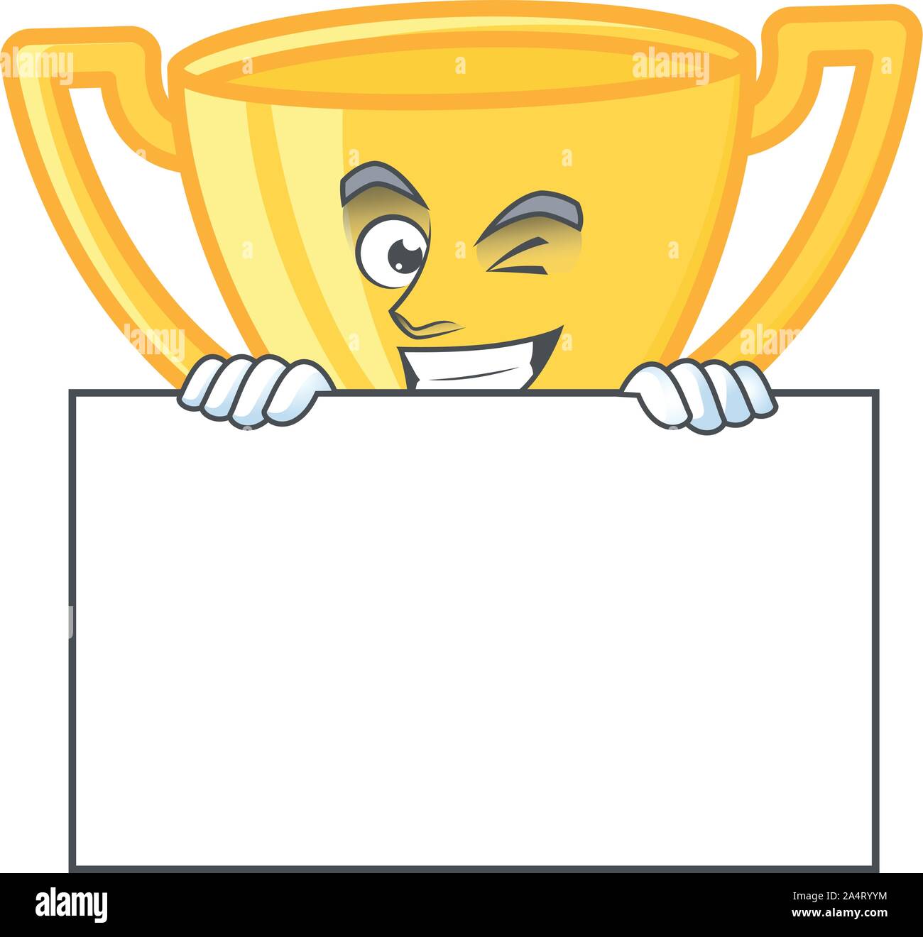 Grinning with board gold trophy cup for award prize Stock Vector Image ...