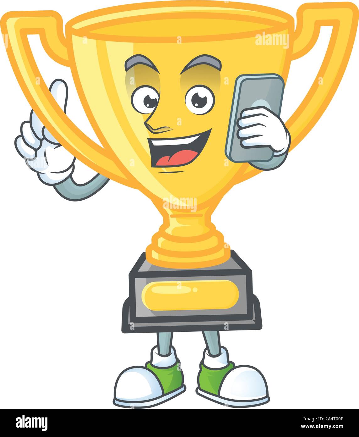 With phone gold trophy cup for award prize Stock Vector Image & Art - Alamy