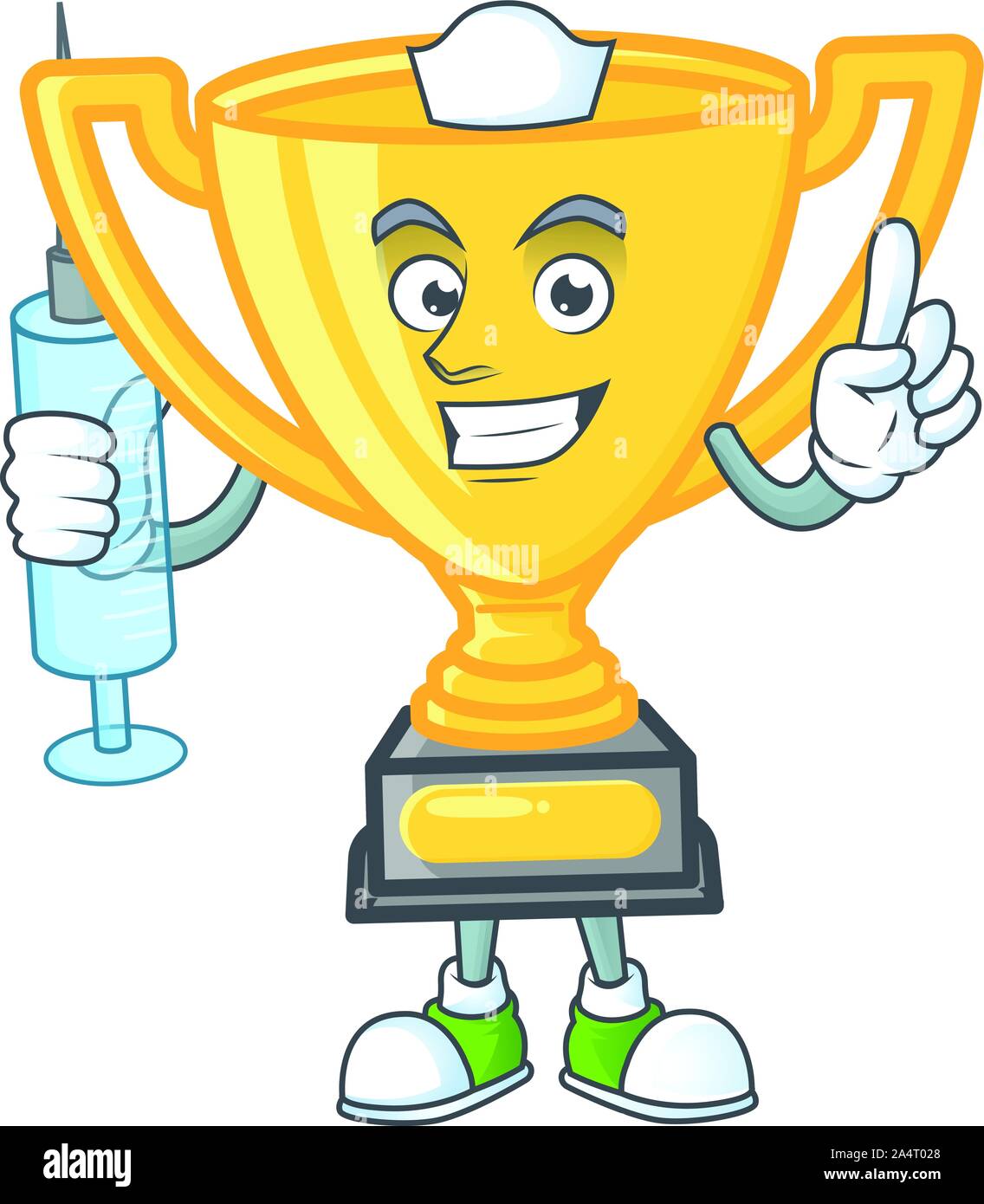 Nurse gold trophy for victory achievement award Stock Vector Image ...