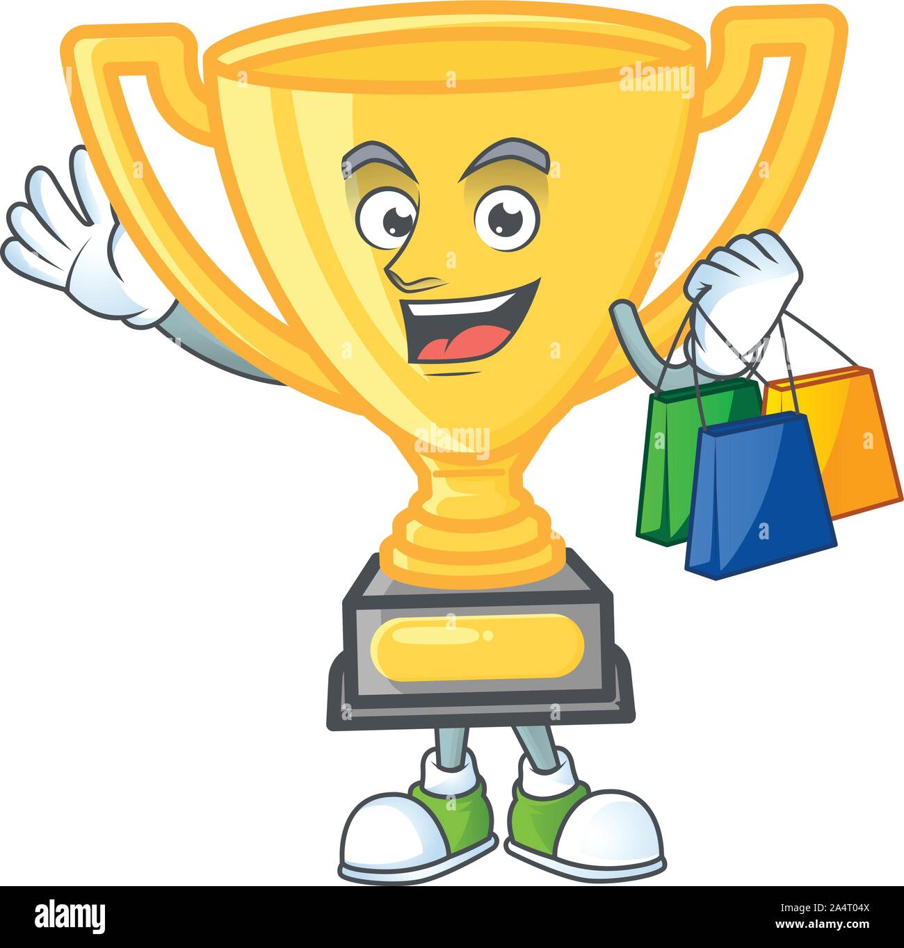 Shopping gold trophy for victory achievement award Stock Vector Image ...