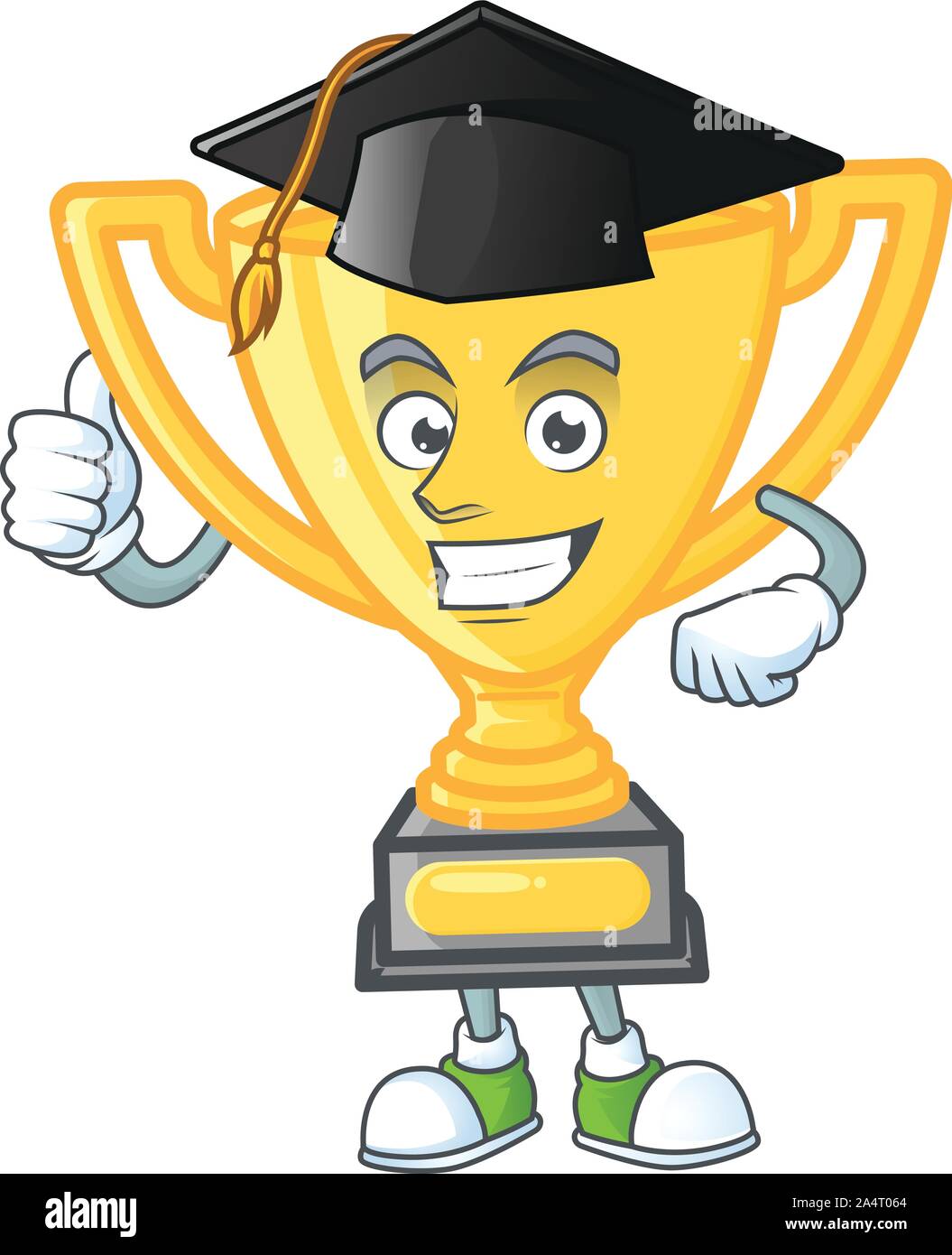 Graduation gold trophy for victory achievement award Stock Vector Image ...