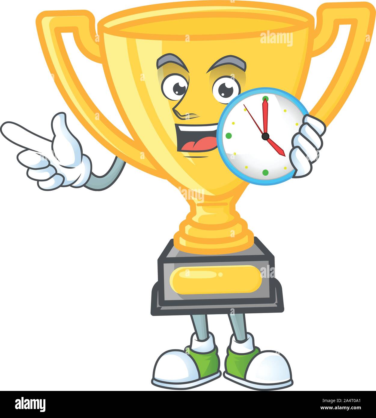 With clock gold trophy for victory achievement award Stock Vector Image ...