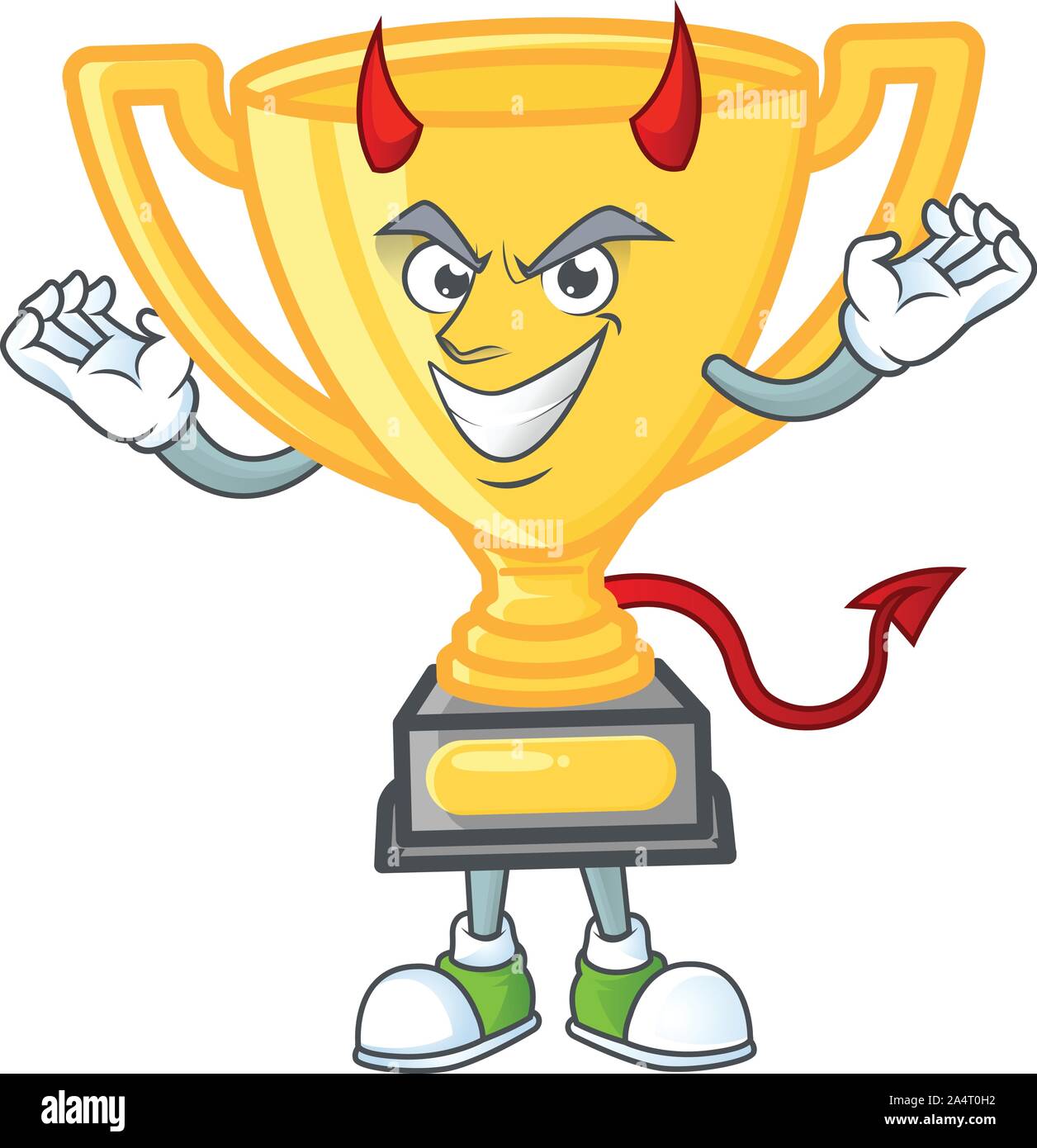 Devil icon character gold trophy with mascot Stock Vector Image & Art ...