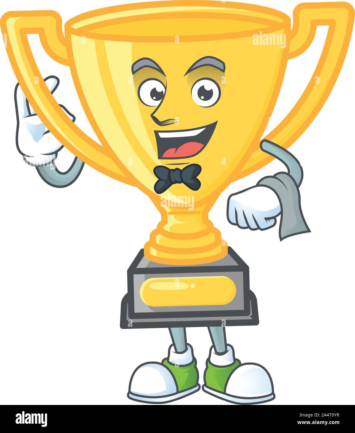 Waiter icon character gold trophy with mascot Stock Vector Image & Art ...
