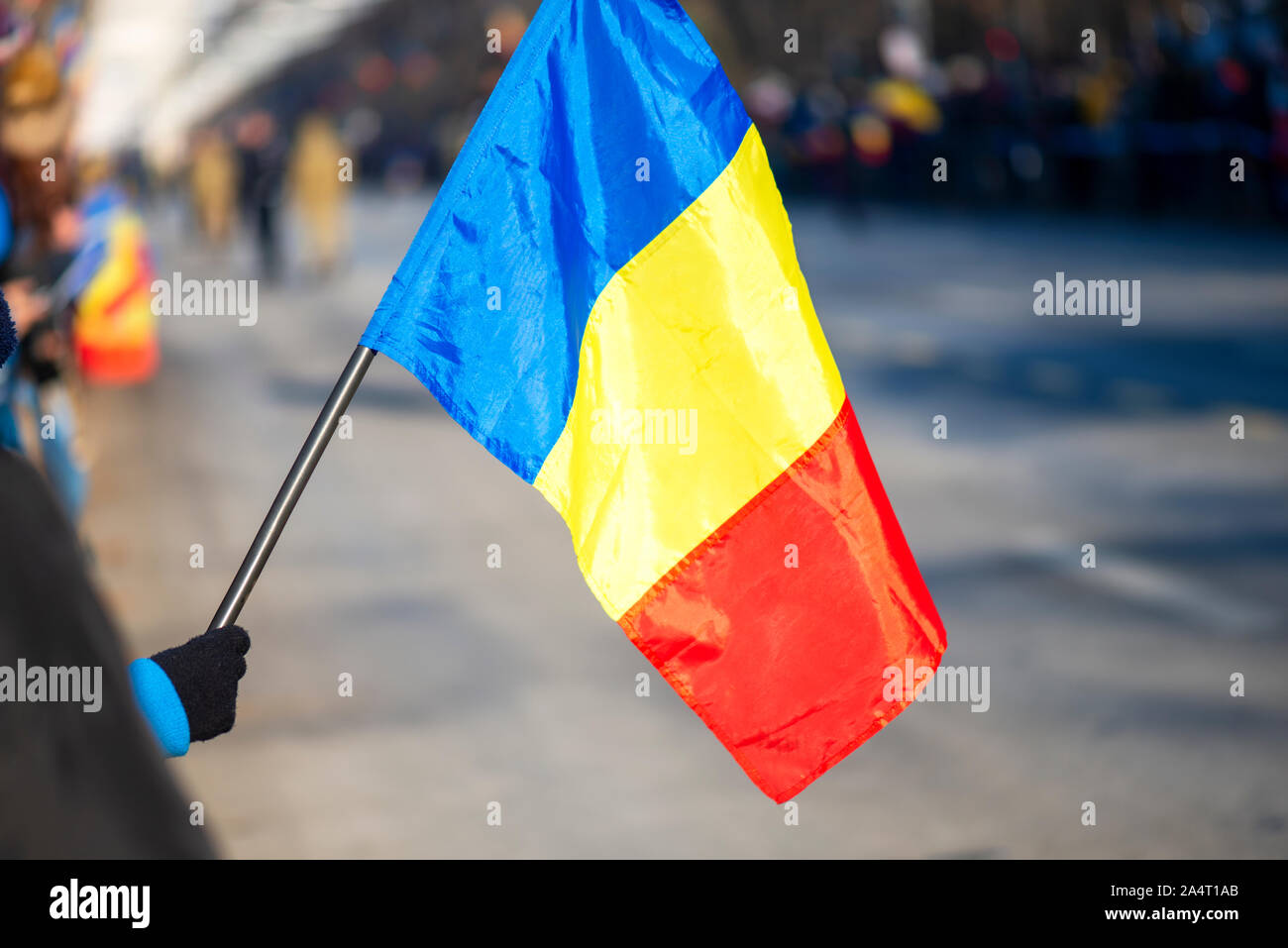 Romanian flag at a military parade for the national day Stock Photo - Alamy