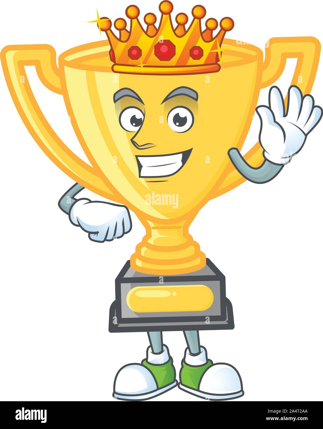 King cartoon gold trophy on white background Stock Vector Image & Art ...