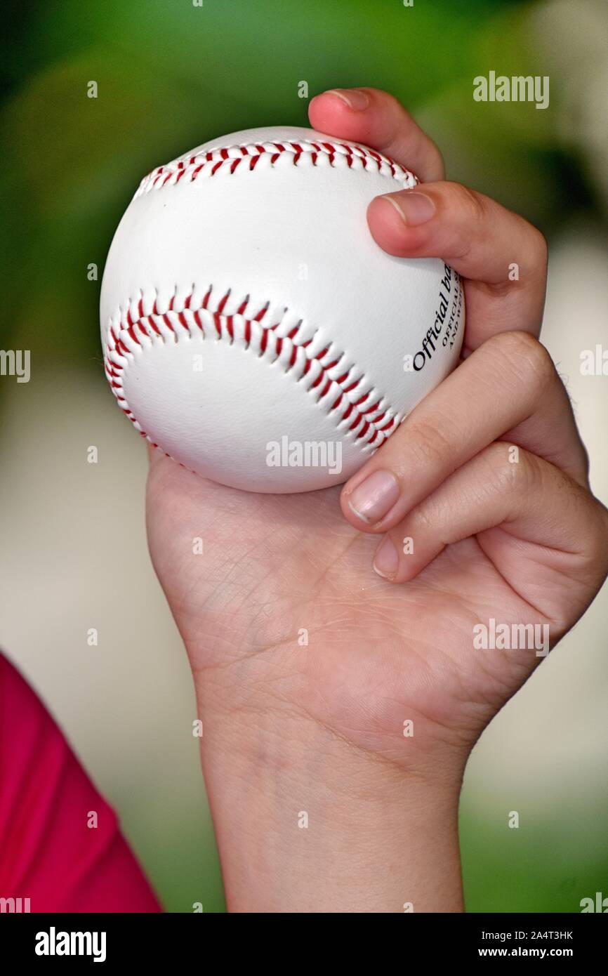 Hand Holding Baseball Stock Photo - Alamy