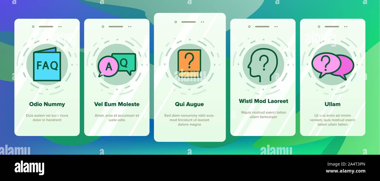 Faq Frequently Asked Questions Onboarding Set Vector Stock Vector Image ...