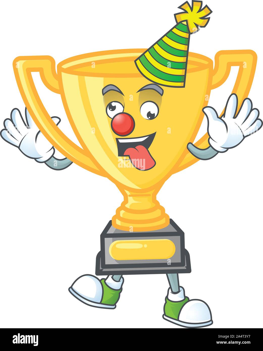 Clown cartoon gold trophy on white background Stock Vector Image & Art ...