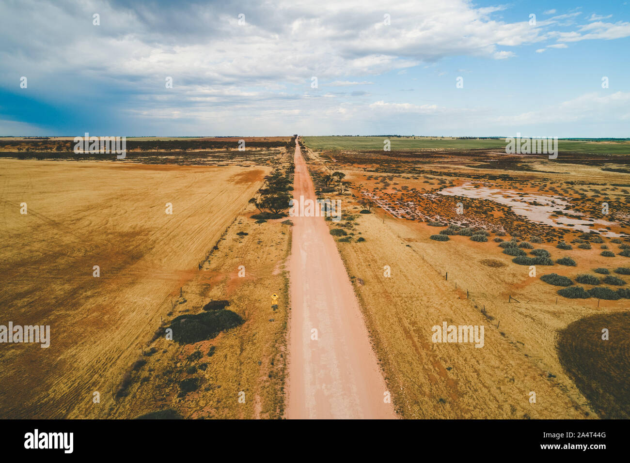Unsealed road in Australian outback - aerial landscape Stock Photo - Alamy