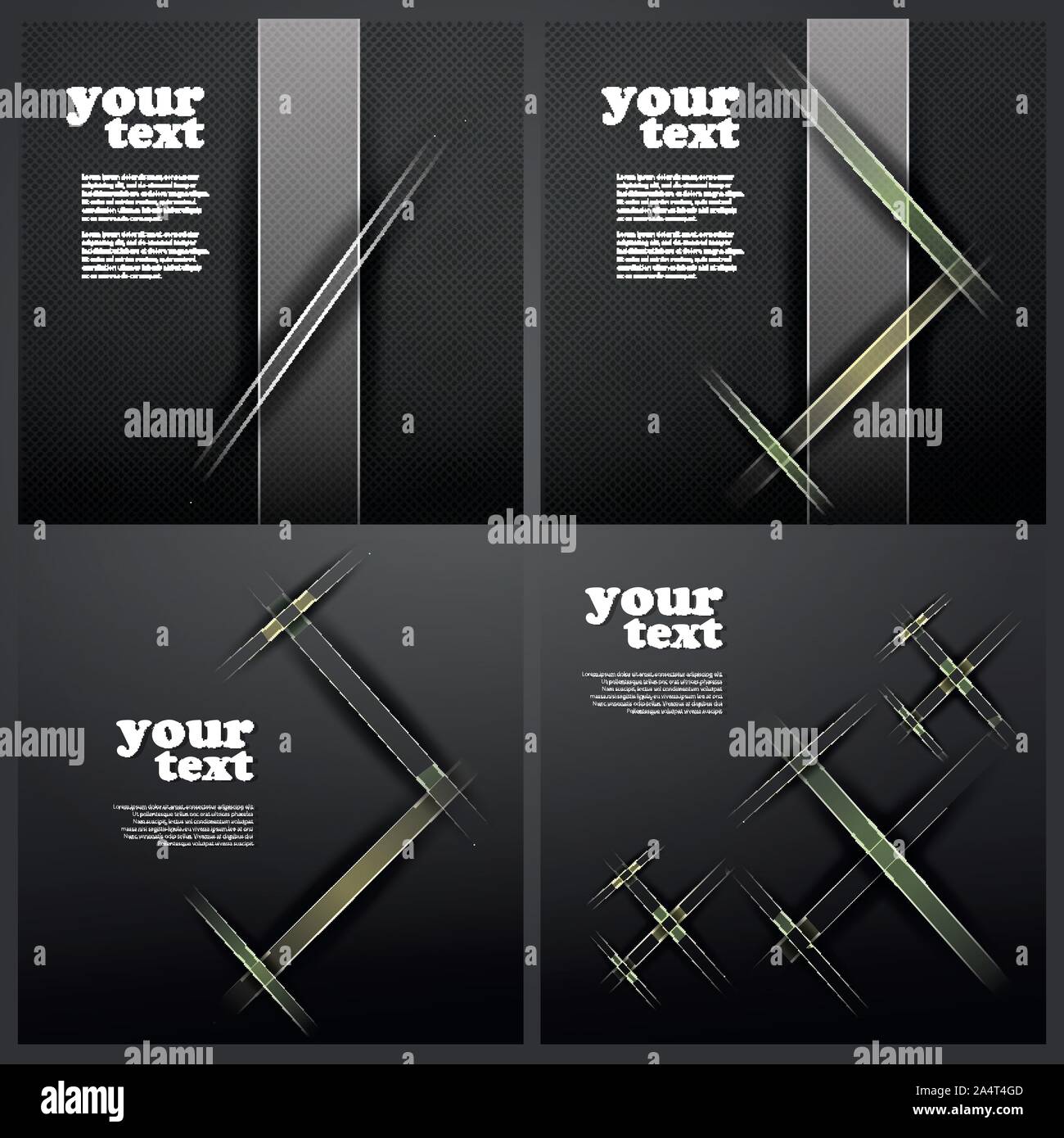 Set of Silver Grey Metallic Abstract Background Templates - Creative ...