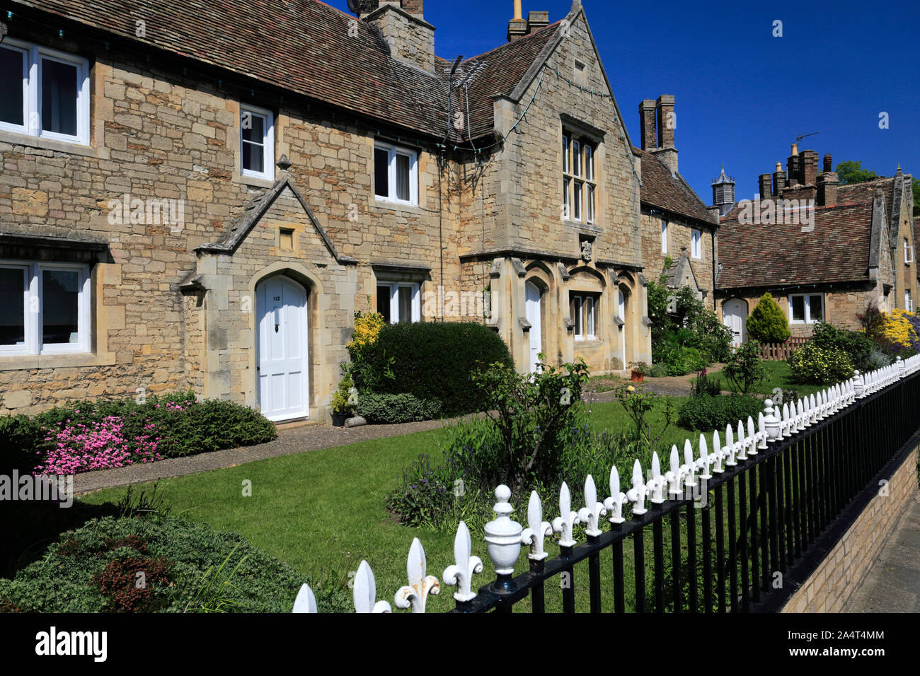 Traditional stone cottages in Ramsey town, Cambridgeshire England UK ...
