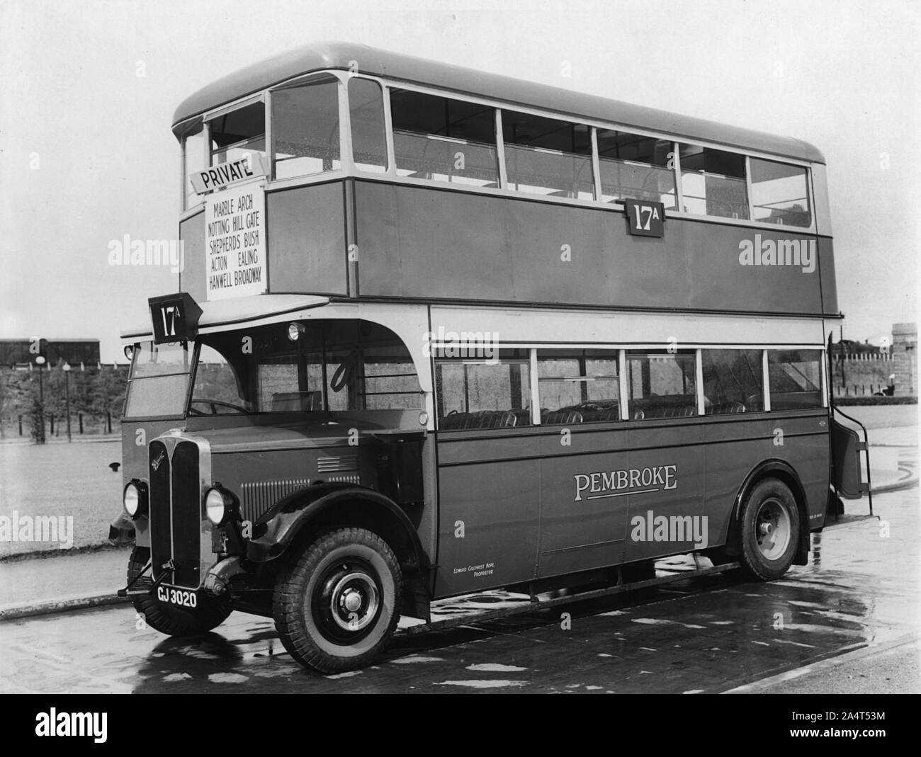 1930 AEC Regent bus Stock Photo - Alamy