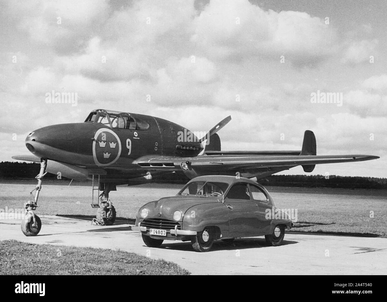 Saab 21 jet fighter plane hi-res stock photography and images - Alamy