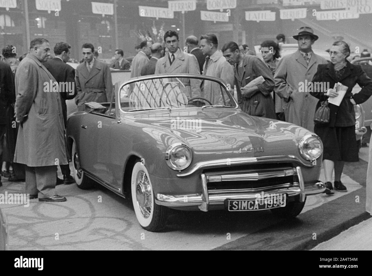 1953 Simca 8 Sport at motor show Stock Photo - Alamy