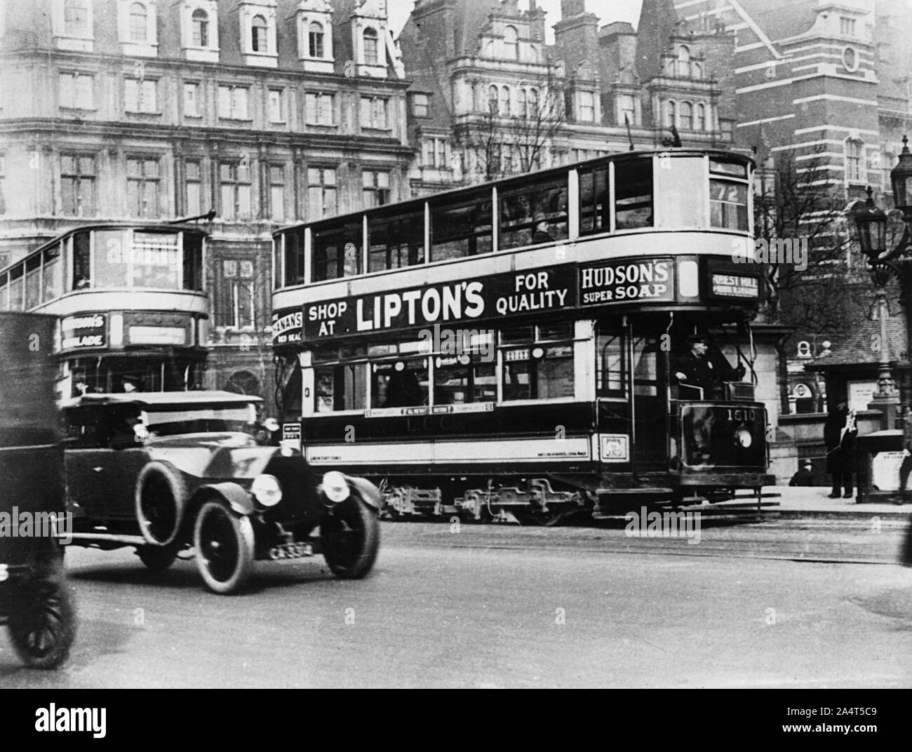 London tram with Lancia circa 1919 Stock Photo - Alamy