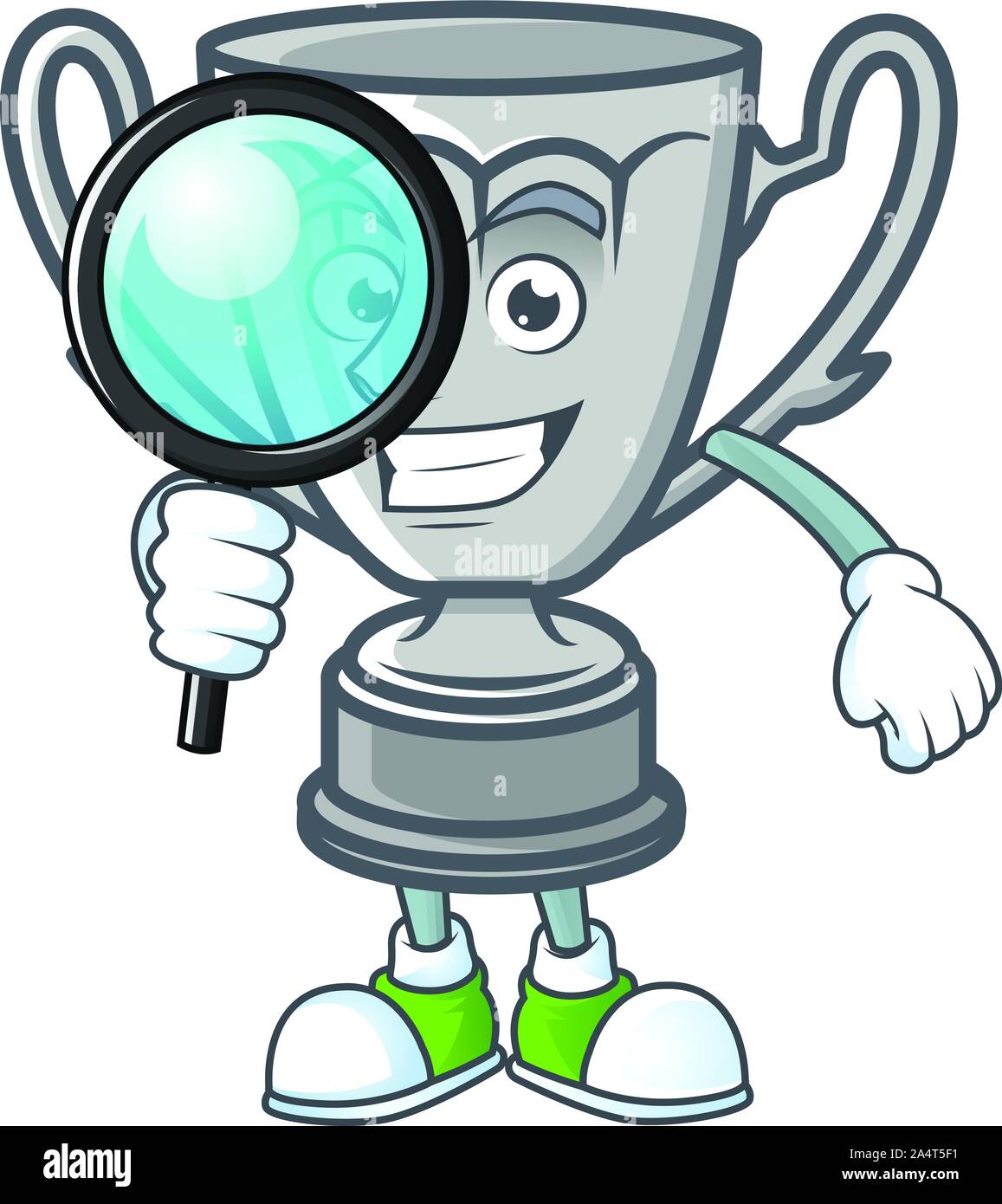 Detective silver trophy with cartoon character shape Stock Vector Image ...