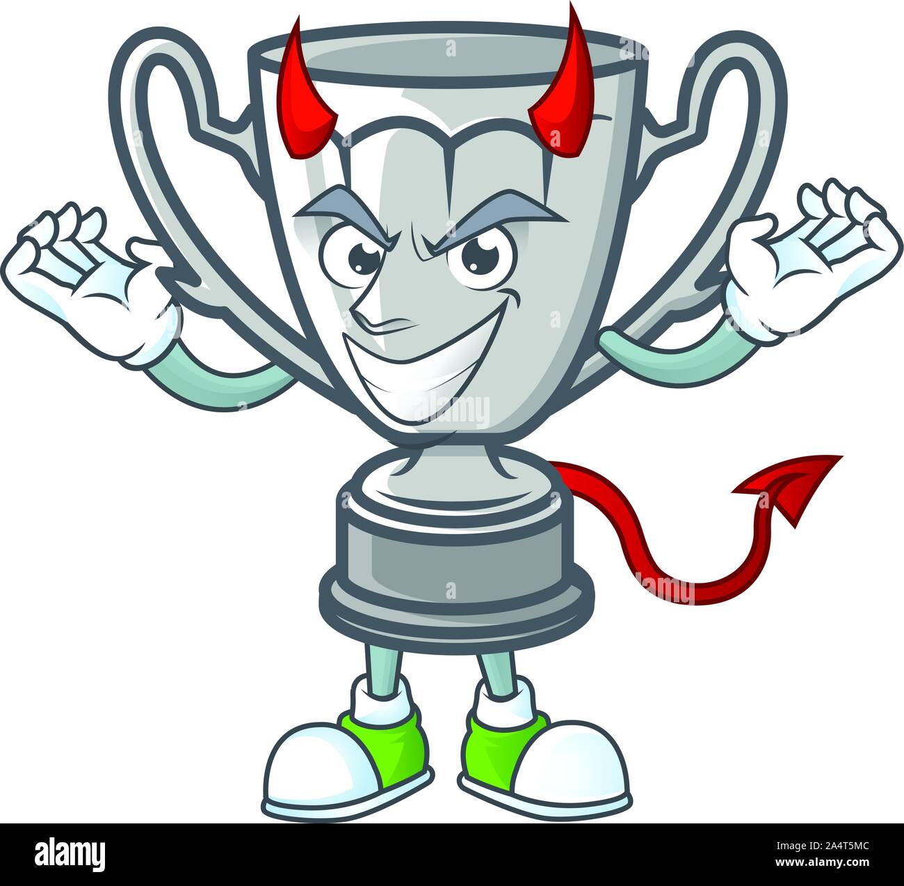 Devil silver trophy isolated with the character Stock Vector Image ...