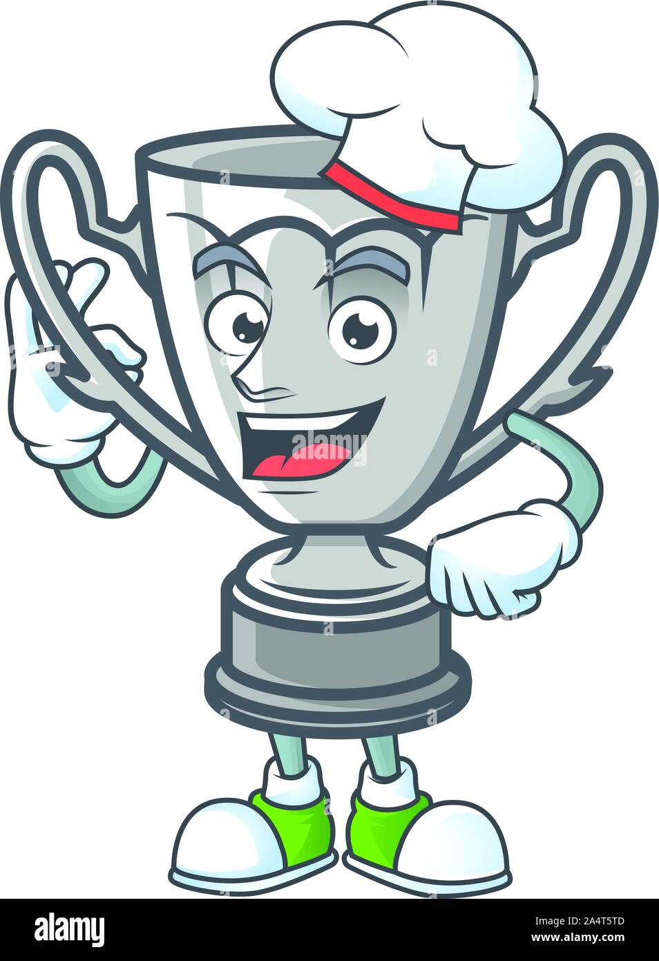 Chef silver trophy with cartoon character shape Stock Vector Image ...