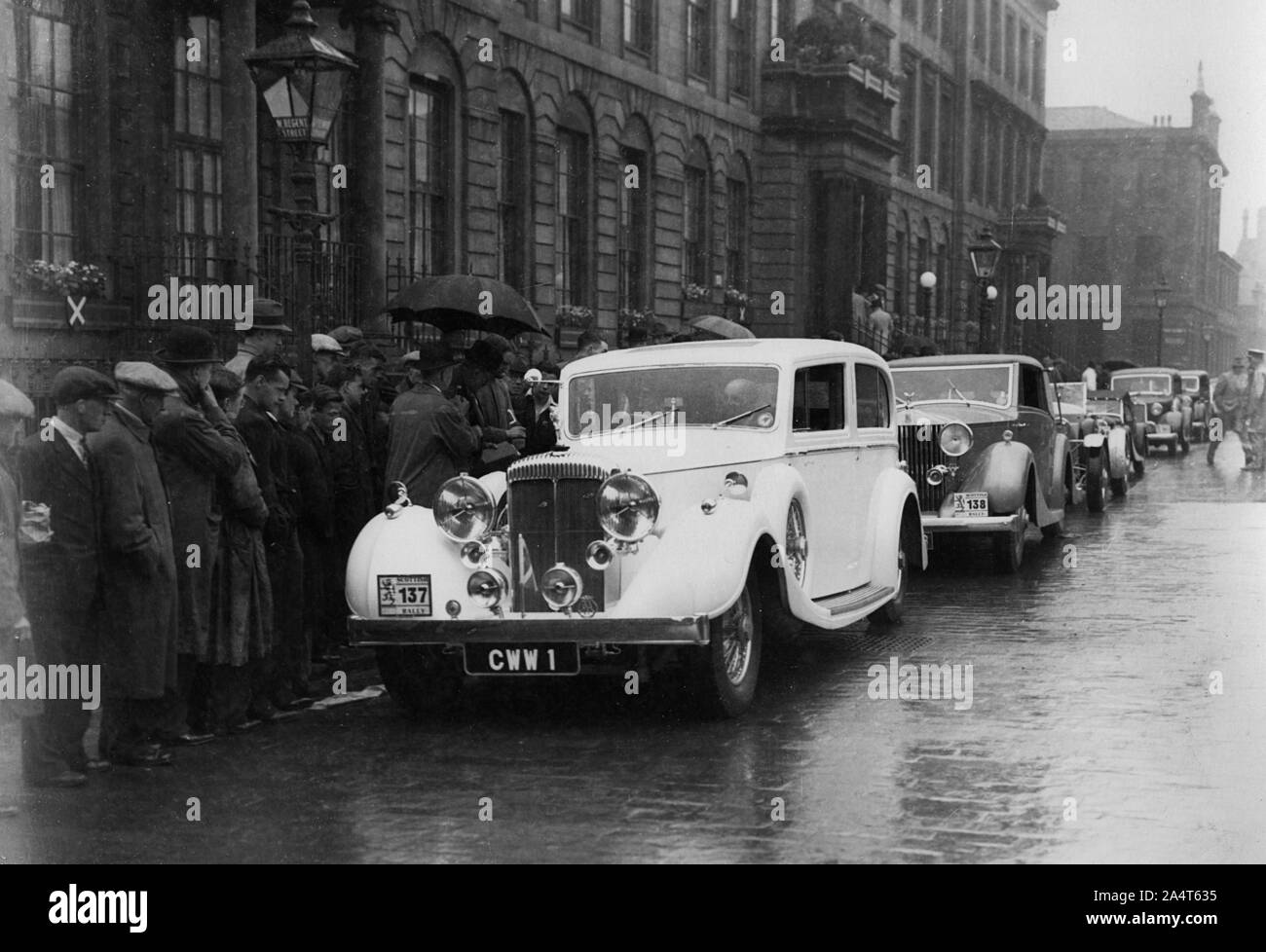 Daimler 32hp with Rippon body on the 1938 Scottish Rally Stock Photo ...