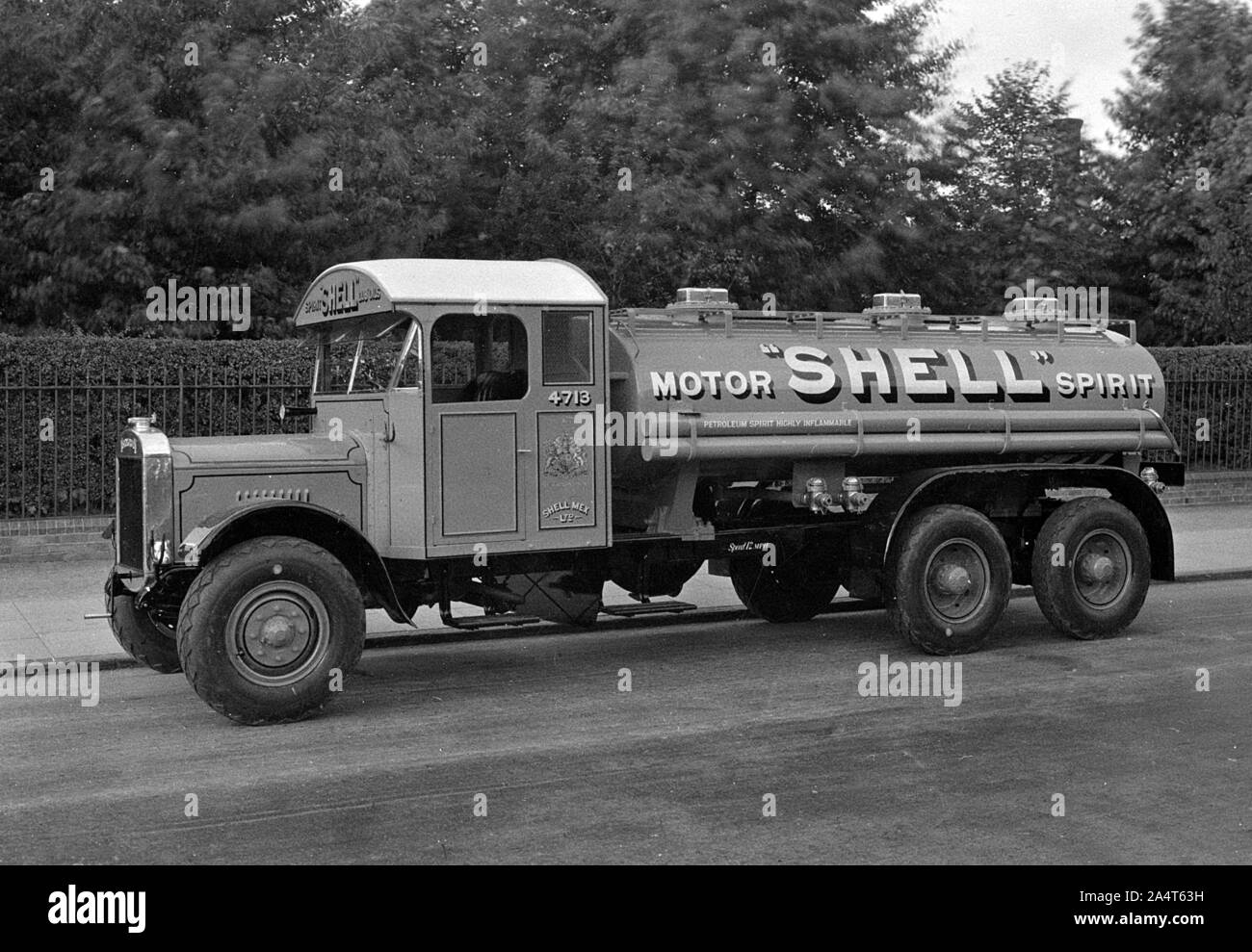 Shell fuel truck Black and White Stock Photos & Images - Alamy