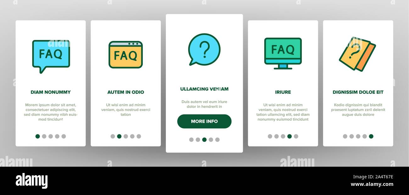 Faq Frequently Asked Questions Onboarding Set Vector Stock Vector Image ...