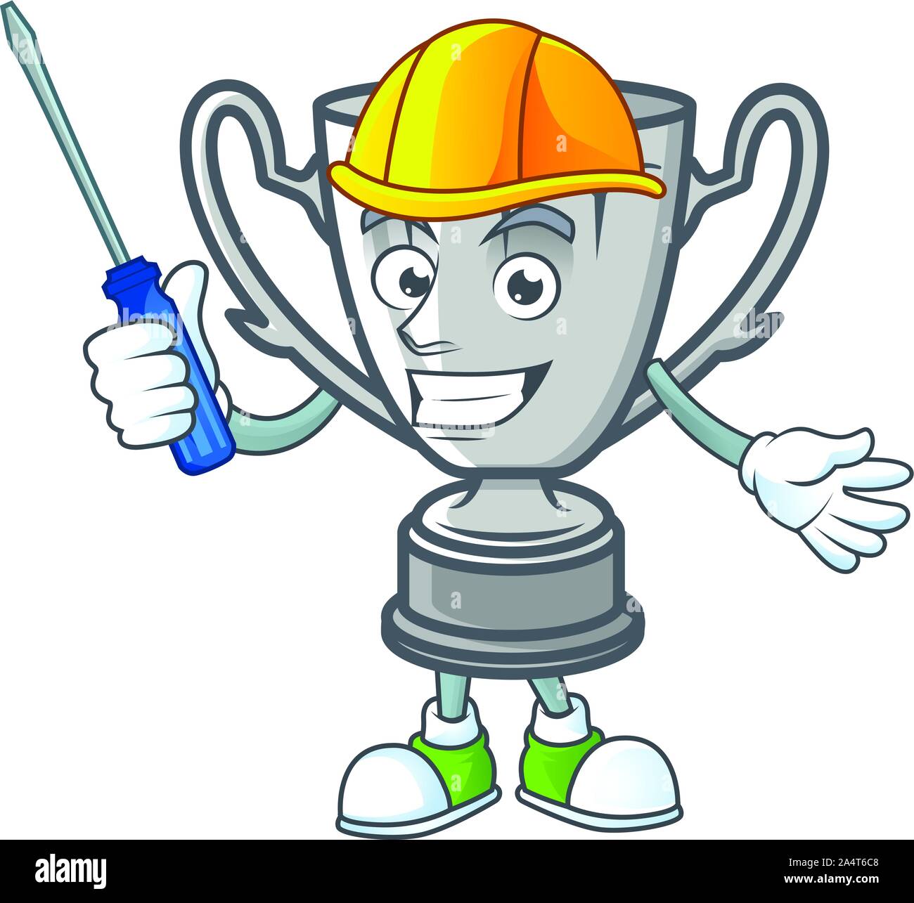 Automotive cartoon silver trophy on white background Stock Vector Image ...