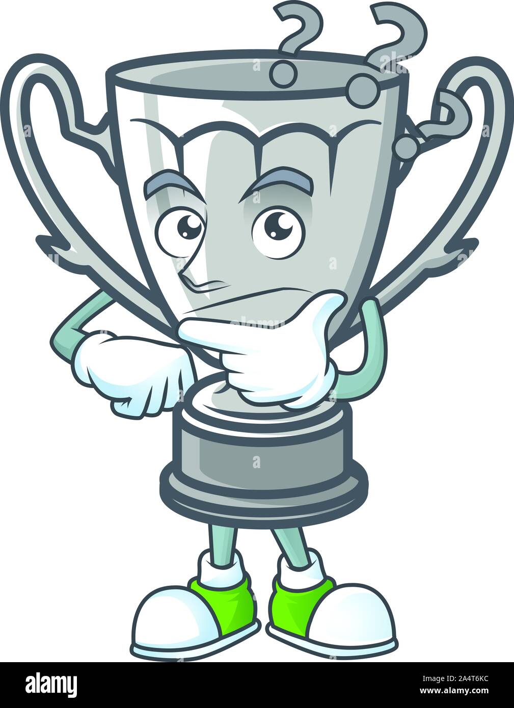 Thinking silver trophy isolated with the character Stock Vector Image ...