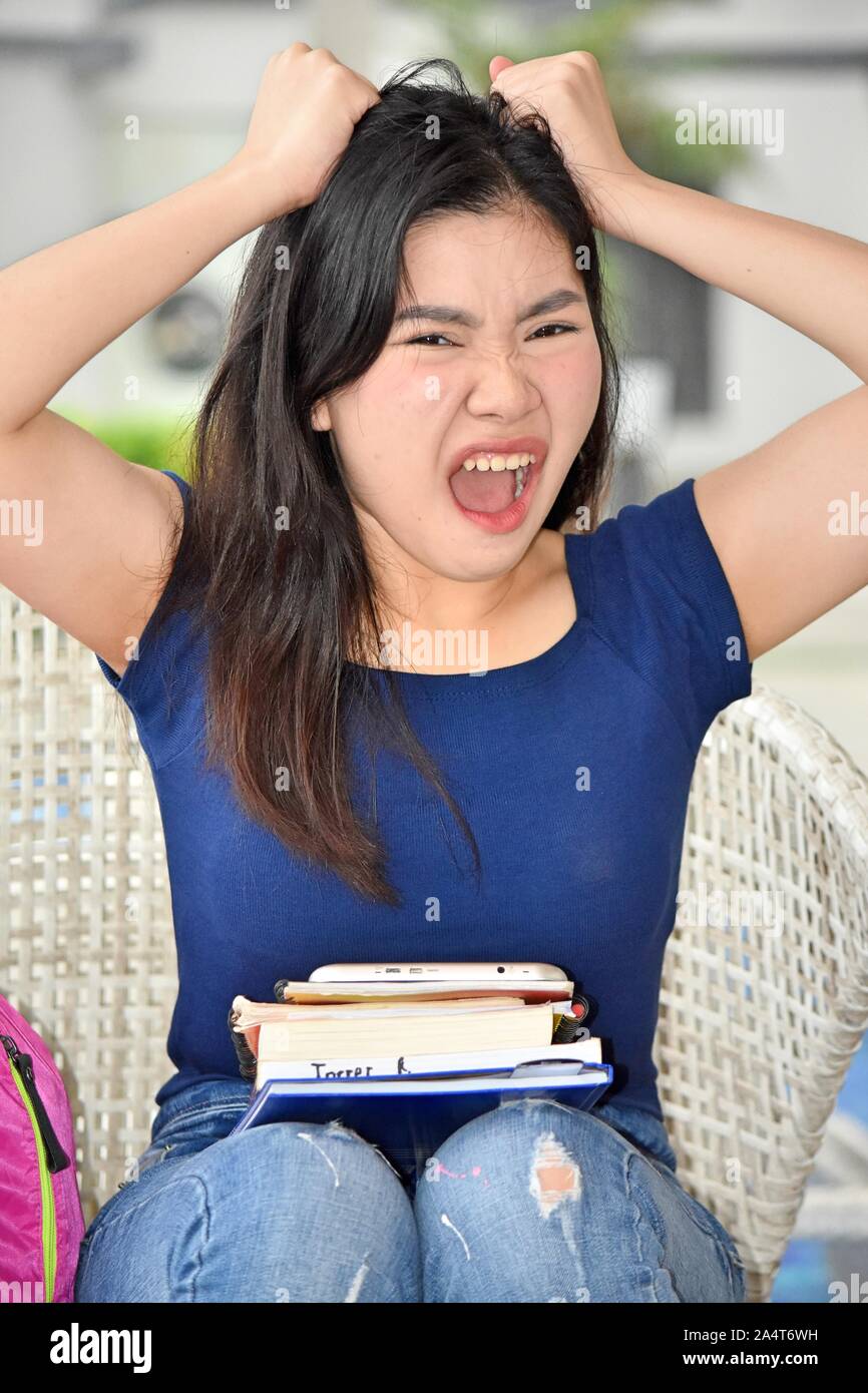 Stressed Student Teenager School Girl Stock Photo - Alamy