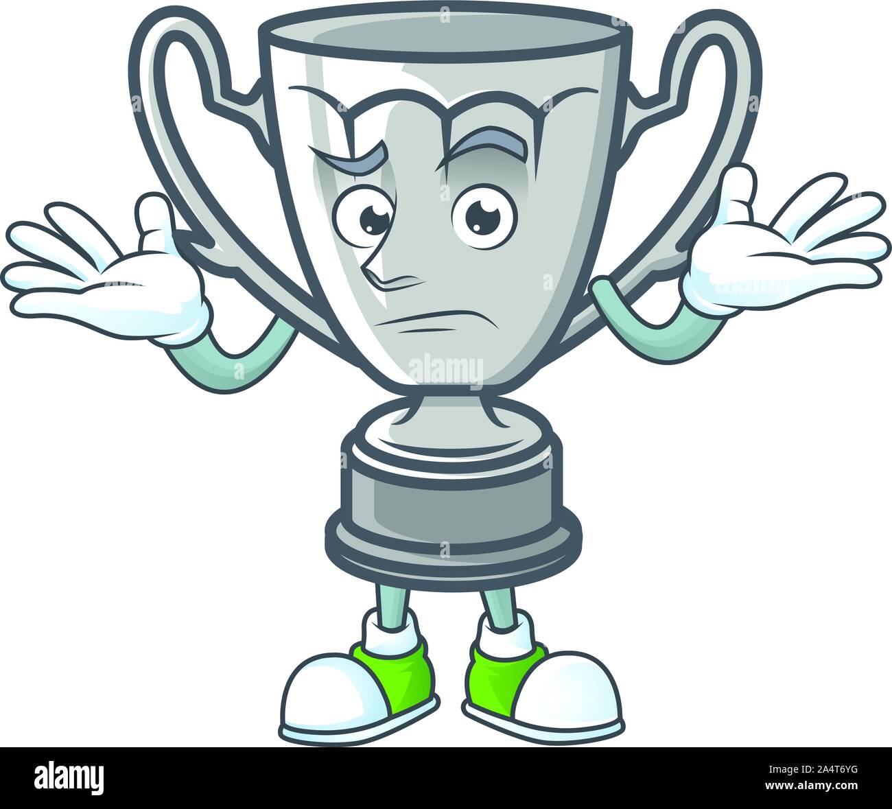 Grinning silver trophy with cartoon character shape Stock Vector Image ...