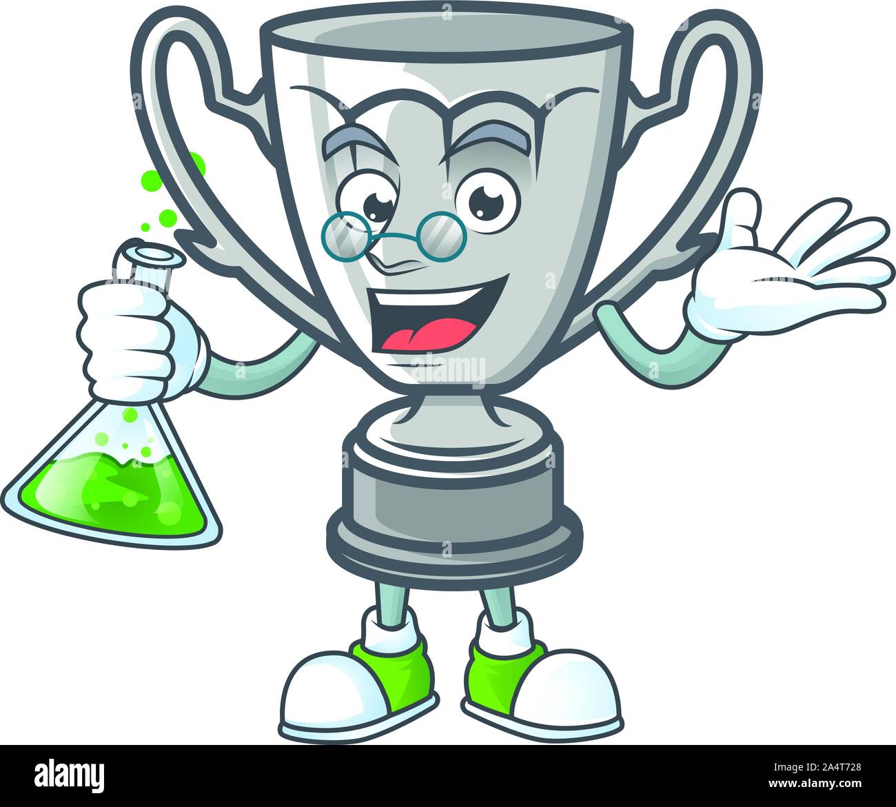 Professor silver trophy with cartoon character shape Stock Vector Image ...