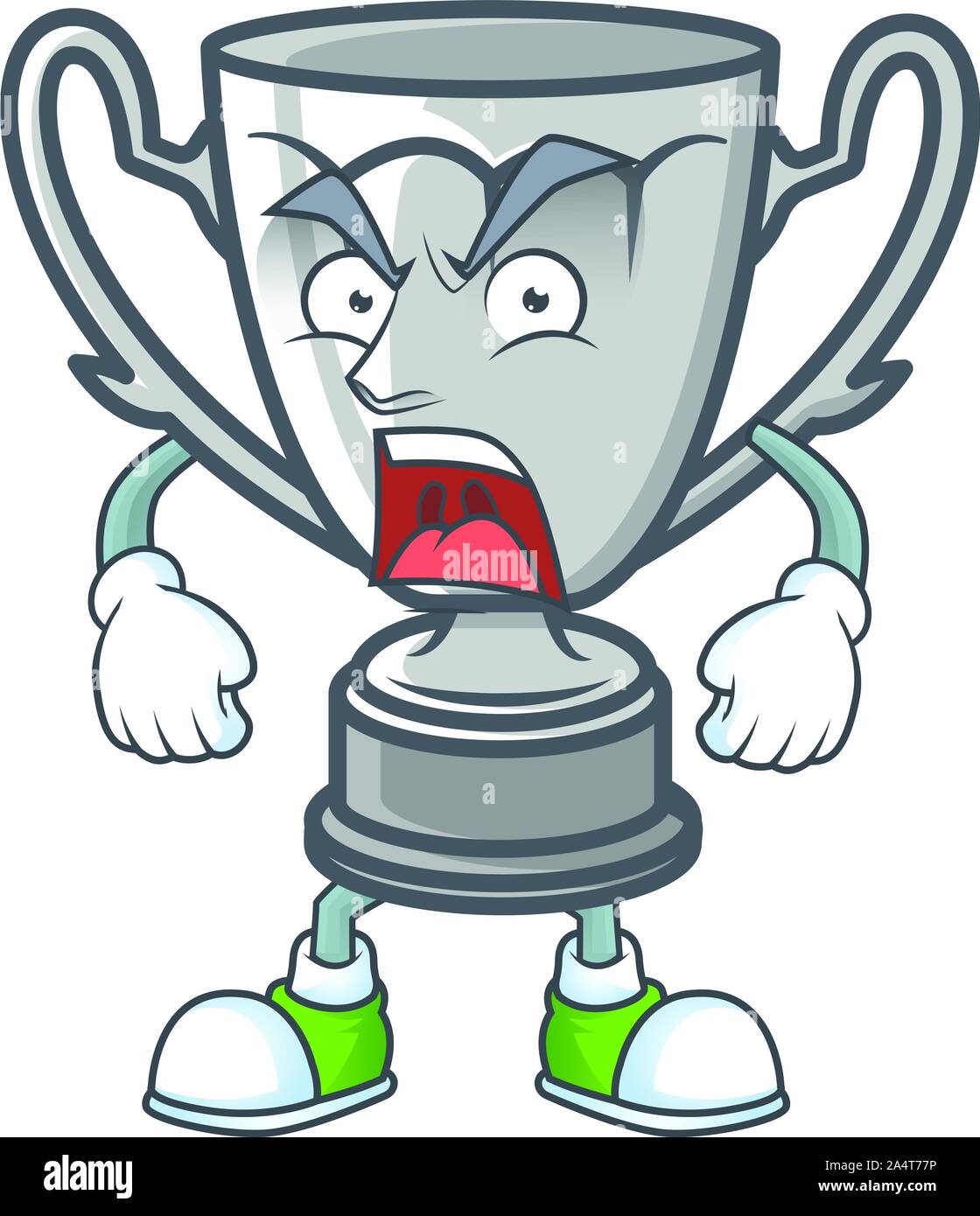 Angry silver trophy isolated with the character Stock Vector Image ...