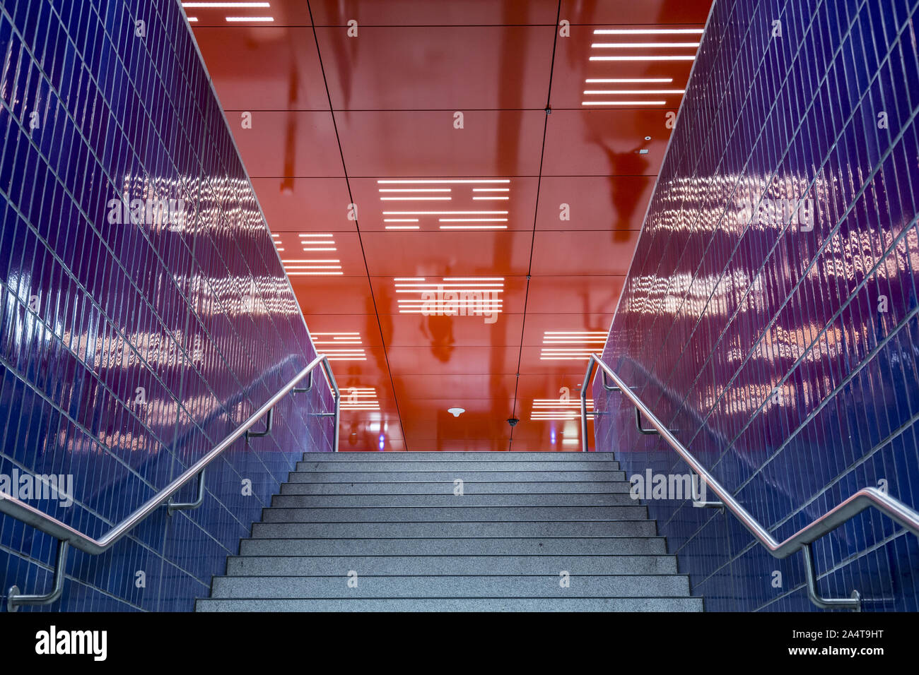 Two colours metro space Stock Photo - Alamy