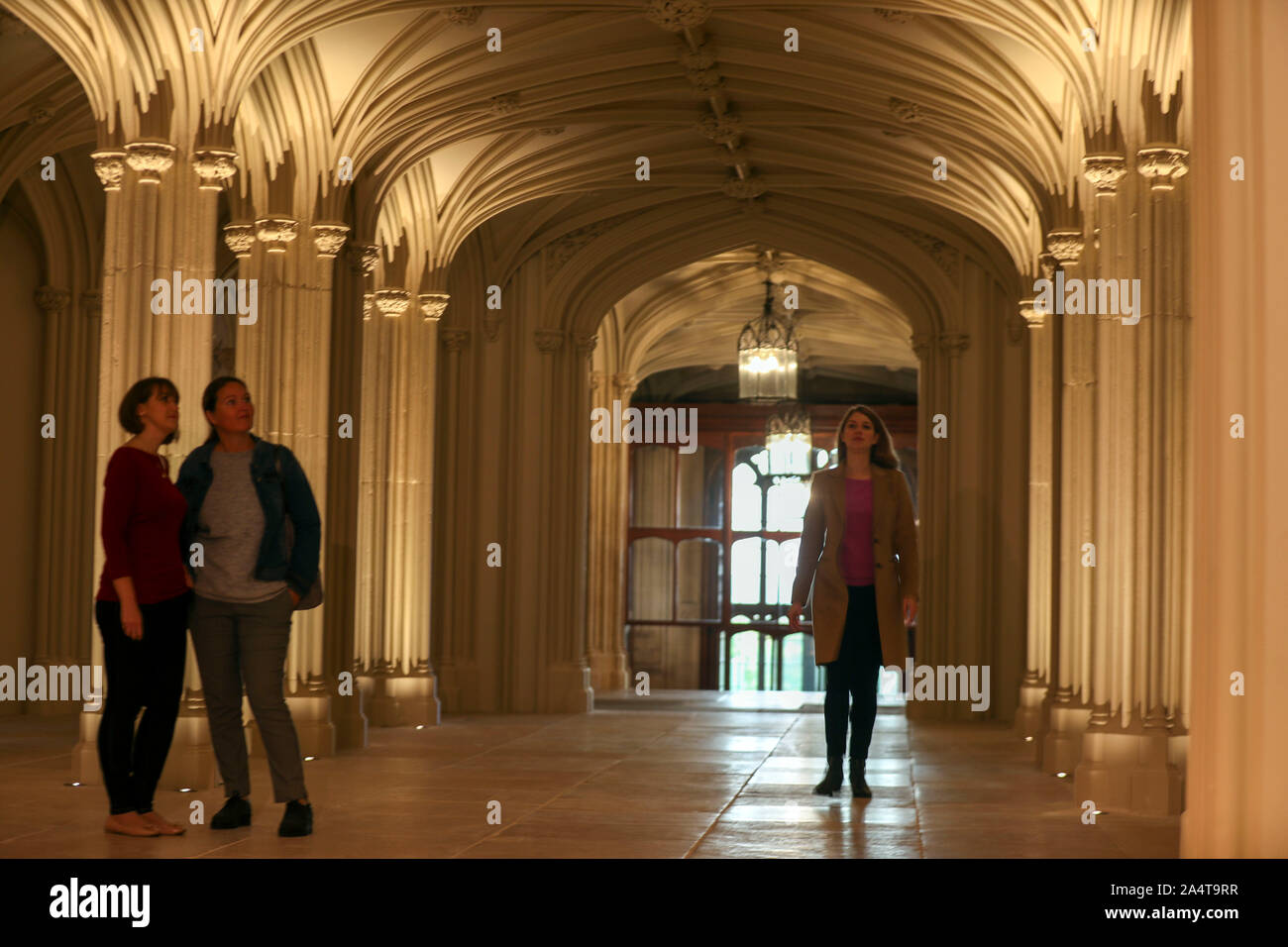 Visitors look at the vaulted Inner Hall, created by George IV in the ...