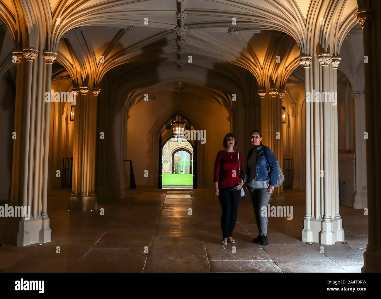 Visitors look at the vaulted Inner Hall, created by George IV in the ...