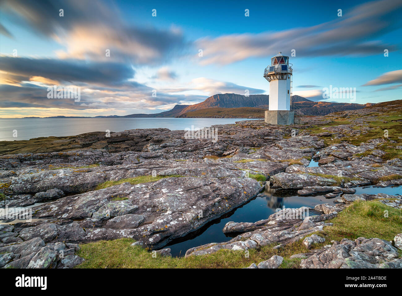 A long exposure of Rhue lighthouse just ouside Ullapool and a landmark ...