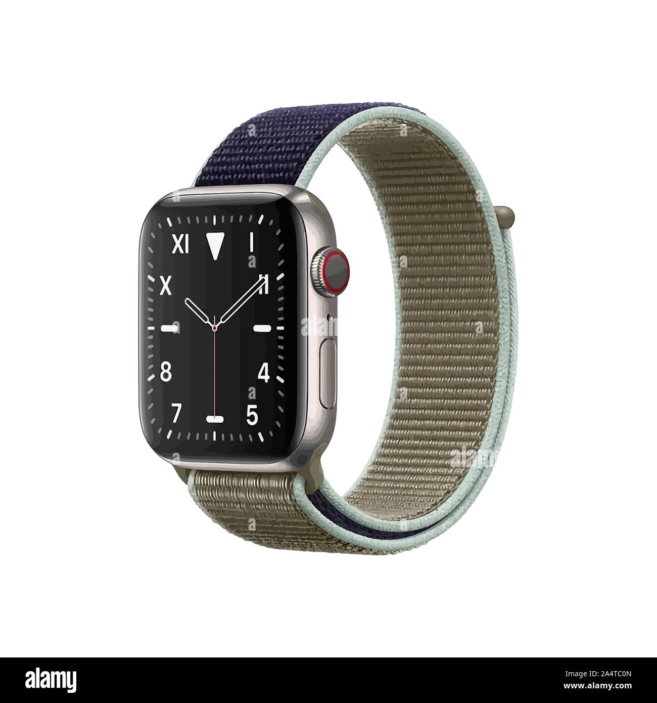 Smartwatch round display white Stock Vector Images - Alamy