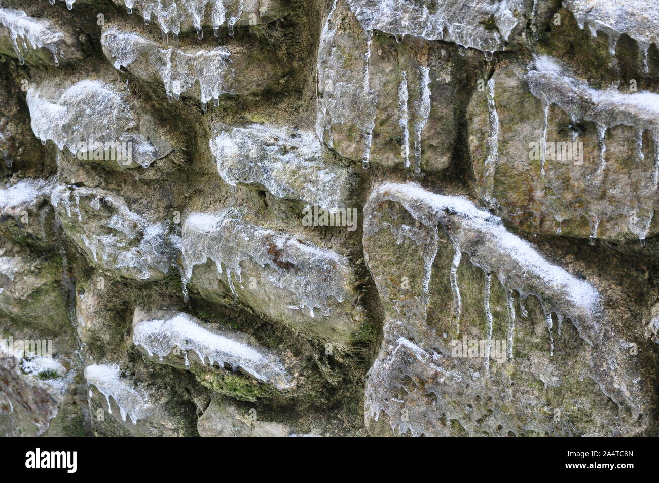Freezing rain on wall Stock Photo - Alamy