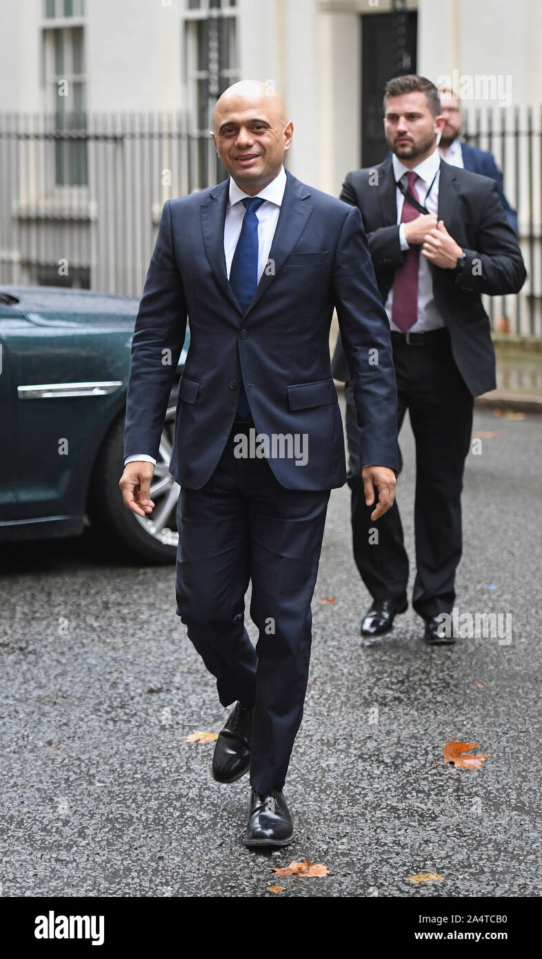 Chancellor sajid javid leaves 11 downing street hi-res stock ...