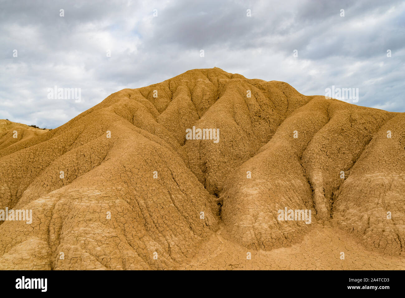 Sedimentary eroded rock in the Spanish badlands Bardenas Reales Stock ...