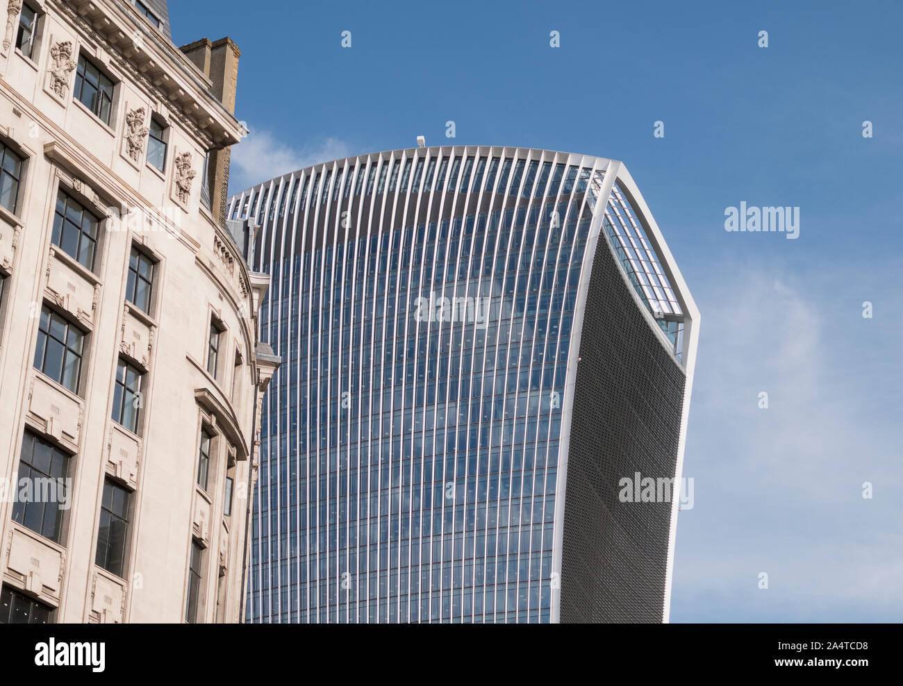 View of 20 Fenchurch Street building through old buildings in the City ...