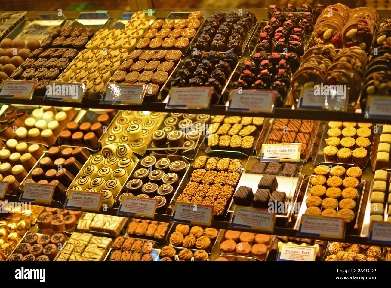 Display of chocolates Stock Photo - Alamy