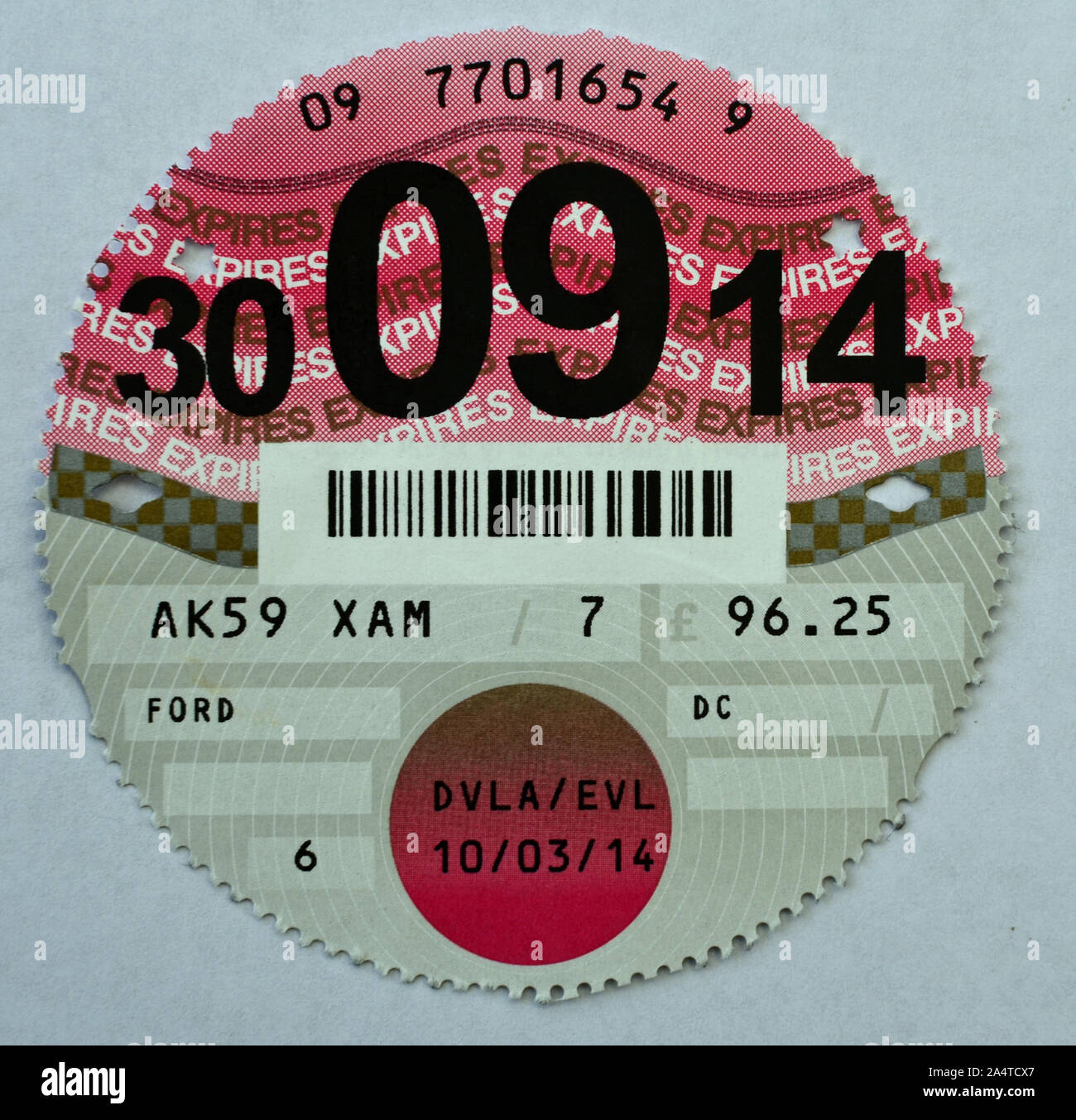 Vehicle Tax Disc High Resolution Stock Photography and Images - Alamy