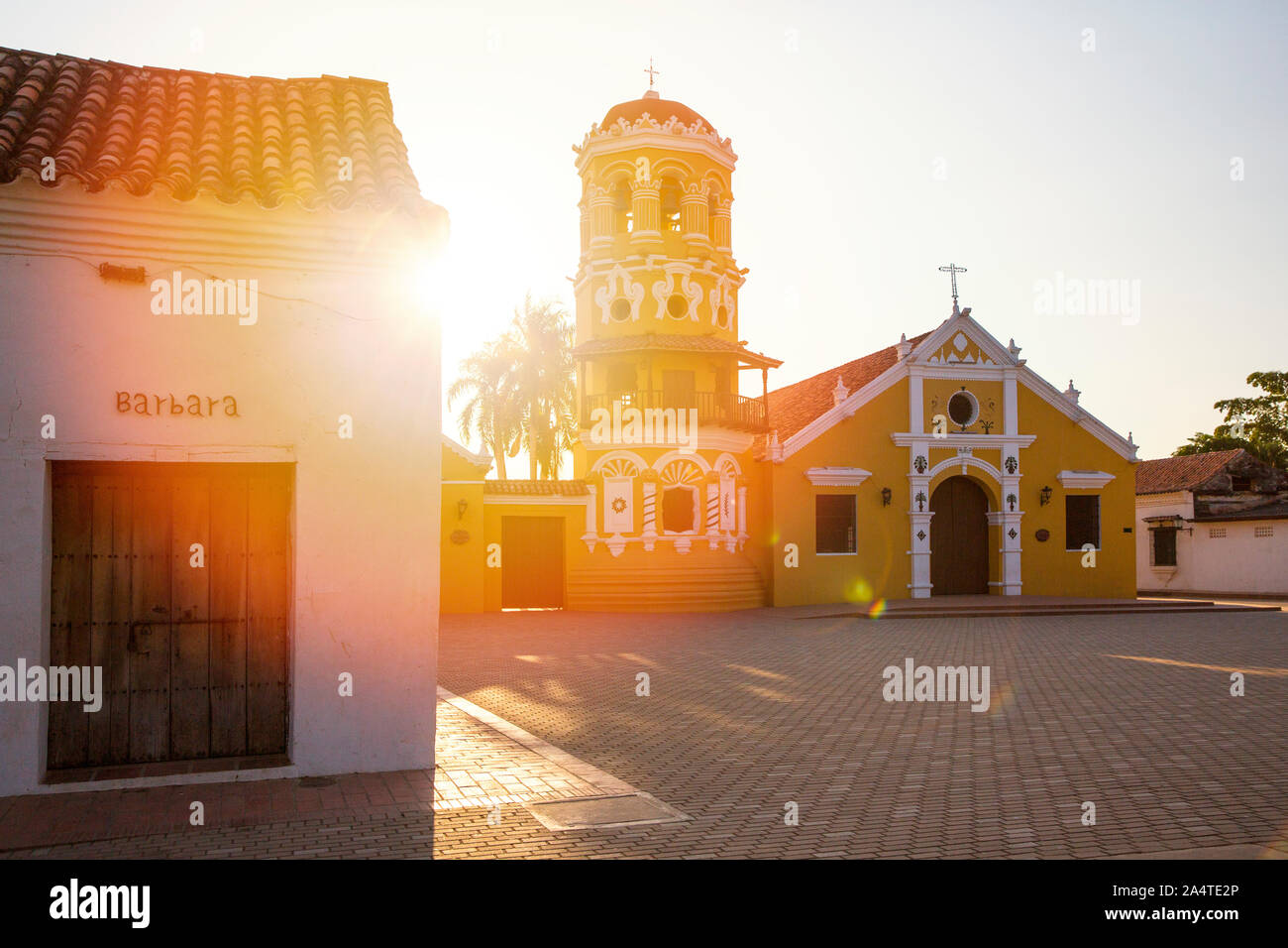 Iglesia De Santa Barbara - Santa Cruz de Mompox - Colombia Stock Photo ...