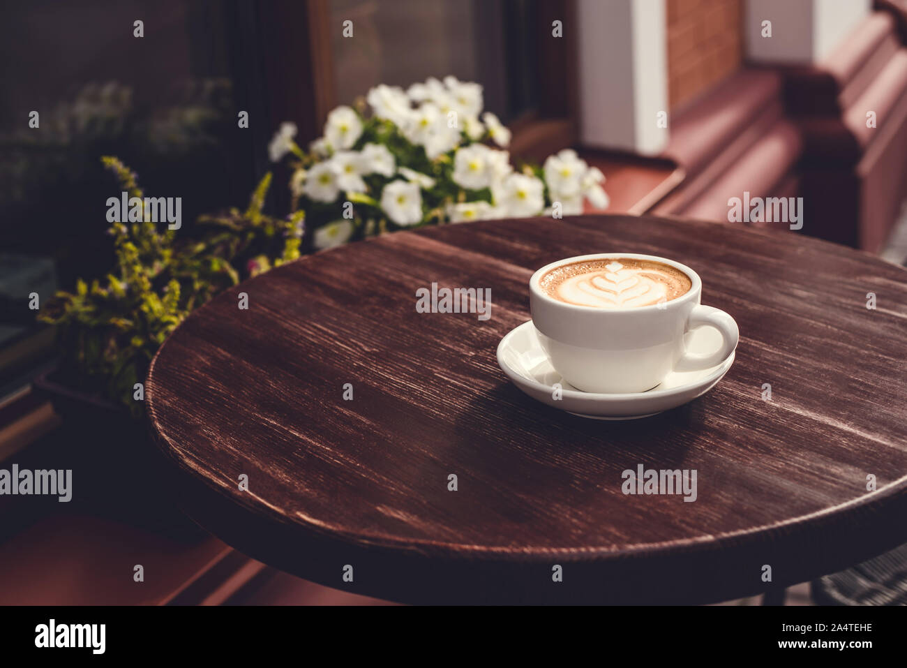 View of a summer terrace cafe Stock Photo - Alamy